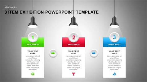 3 items exhibition powerpoint template slidebazaar