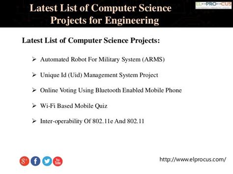 Latest List Of Computer Science Projects For Engineering
