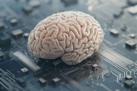Digital High Tech Brain Digital Artificial Intelligence Illustration