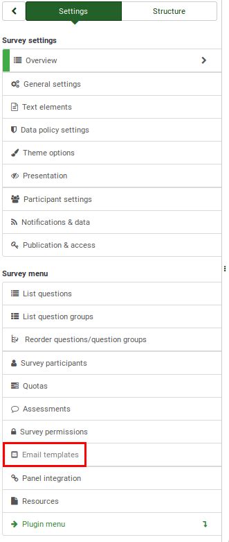 Email Templates LimeSurvey Manual