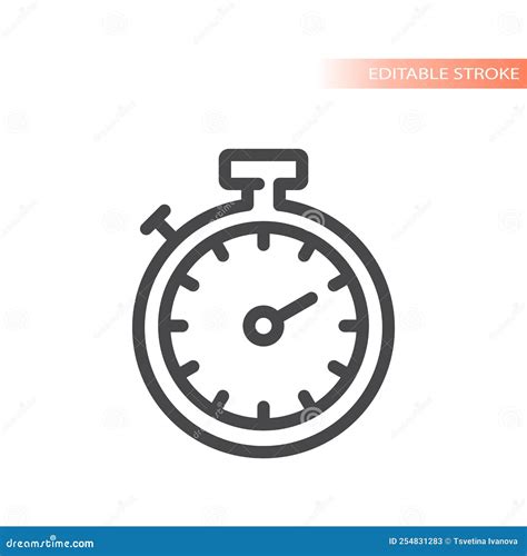 Stopwatch Clock Line Vector Icon Stock Vector Illustration Of Timer Stop 254831283