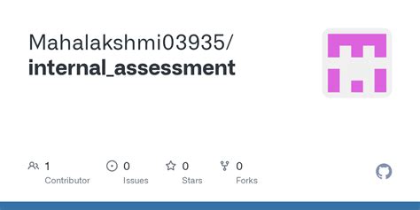 Github Mahalakshmi03935 Internal Assessment