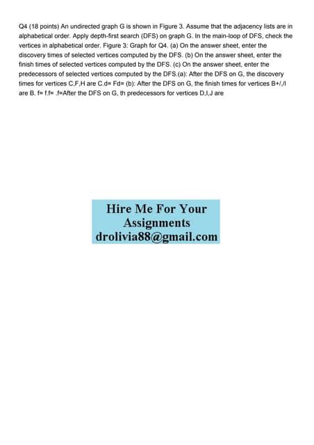 Q4 18 Points An Undirected Graph G Is Shown In Figure 3 Apdf