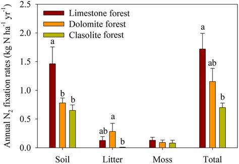 Effects Of Lithology On Annual N2 Fixation Rates Kg N Ha⁻¹ Y⁻¹ In