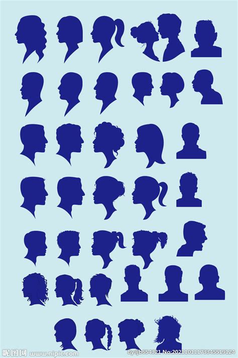 AI矢量男女人物头像剪影设计图 其他 广告设计 设计图库 昵图网