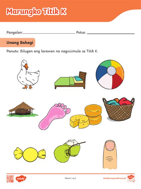 Marungko Worksheet Titik K Pdf