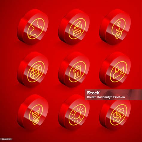 전 세계 라인 설정 손 씻기 세탁 산업용 후크 소셜 네트워크 쓰레기통 공장 생산 온도 및 태양 아이콘 벡터 3차원 형태에 대한 스톡 벡터 아트 및 기타 이미지 Istock