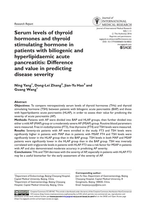 Pdf Serum Levels Of Thyroid Hormones And Thyroid Stimulating Hormone In Patients With