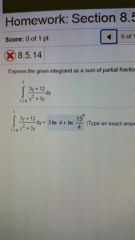solved express the given integrand as a sum of partial