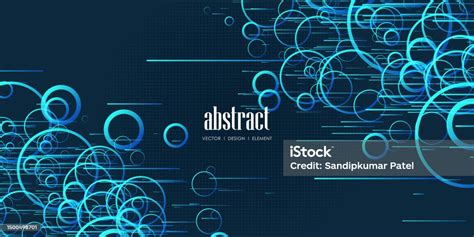 빛나는 원형 선 추상적인 배경이 있는 현대적인 미래 지향적인 짙은 파란색 그라데이션 0명에 대한 스톡 벡터 아트 및 기타 이미지 0명 가상현실 곡선 Istock