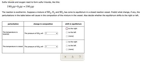 sulfur dioxide and oxygen react to form sulfur trioxide like this