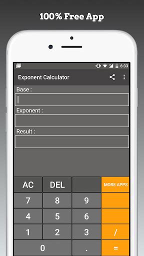 Exponent Calculator Free Math App