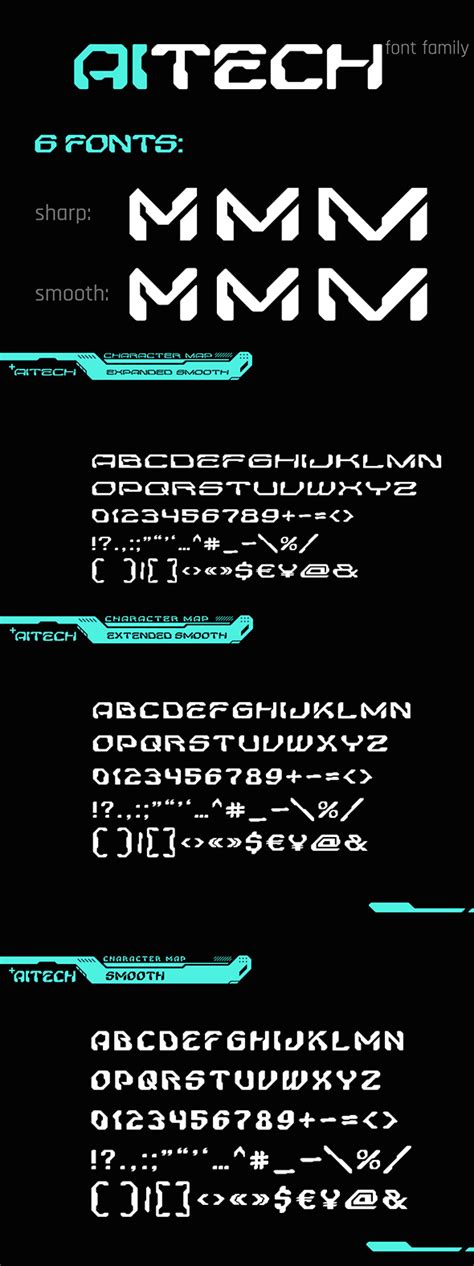 Tech Font Graphics Designs And Templates Graphicriver