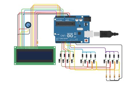 Circuit Design Teclado Matricial Multiteclas Com Lcd 16x2 Tinkercad