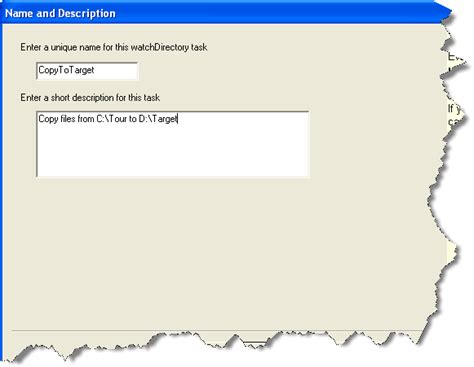 WatchDirectory Guided Tour Task Name And Description