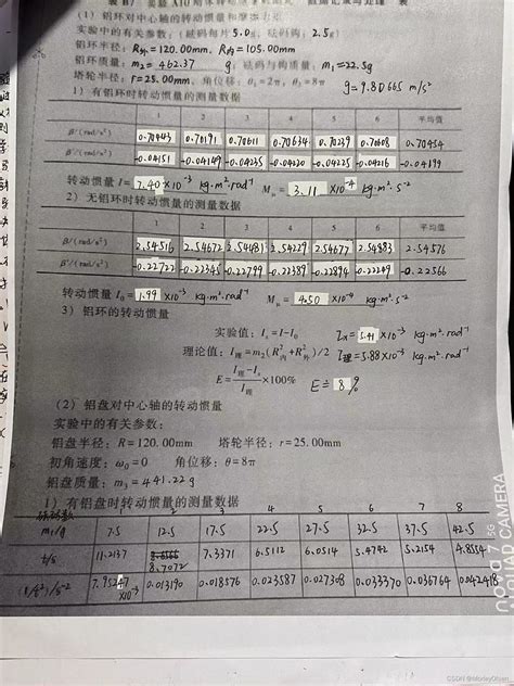 【大学物理实验】实验报告数据 大一物理实验报告数据大全 csdn博客
