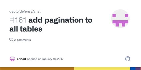 Add Pagination To All Tables · Issue 161 · Deptofdefenseanet · Github