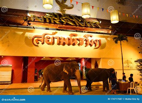 Siam Niramit Facade At Night In Bangkok Thailand Editorial Photo