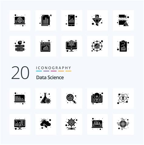 20 Data Science Solid Glyph Icon Pack Like Chemistry Idea Book System Idea Search 18690629