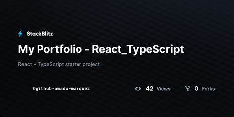 My Portfolio Reacttypescript Stackblitz