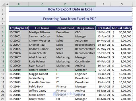 How To Export Data From Excel To Doc PDF CSV XML VCard
