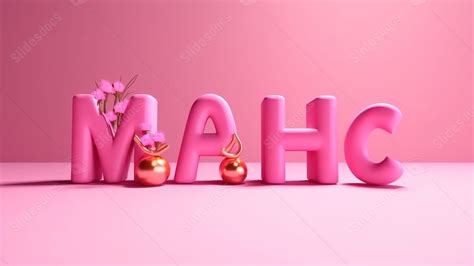Pink Backdrop With 3d March Lettering Design Powerpoint Background For