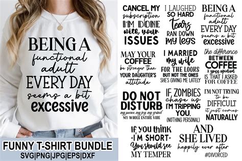 Funny Svg Bundle Funny T Shirt Bundle Graphic By Pixelkat · Creative Fabrica In 2023 Funny