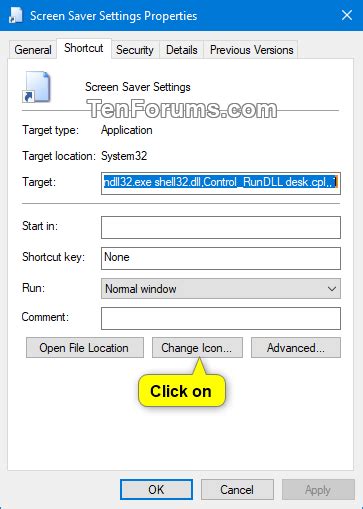 Create Screen Saver Settings Shortcut In Windows 10 Tutorials
