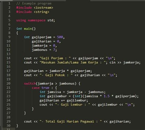 Contoh Program C Menghitung Gaji Karyawan Beinyu