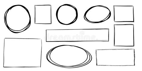 Rectangle Frame Cadre Edge Grunge Border Text Box Textured Isolated On White Background Hand