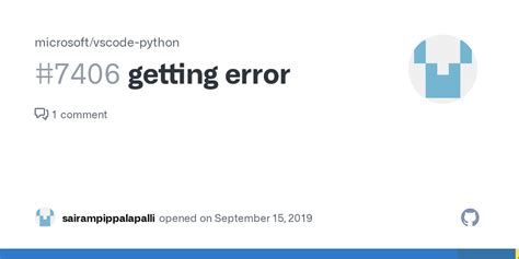 Getting Error Issue Microsoft Vscode Python Github