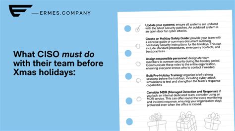 Ciso Checklist For A Secure Holiday Season Ermes Company