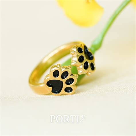 [뽀르띠] 황금 호랑이띠 흑호발바닥 순금 아기 백일반지 돌반지 1g 1 875g 3 75g