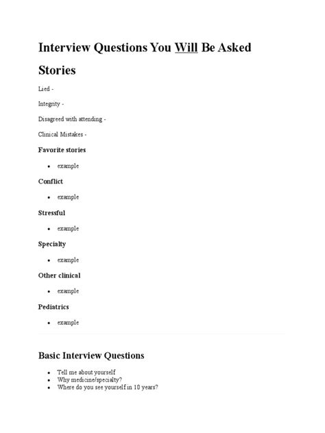 Anking Interview Questions You Will Be Asked Pdf Residency