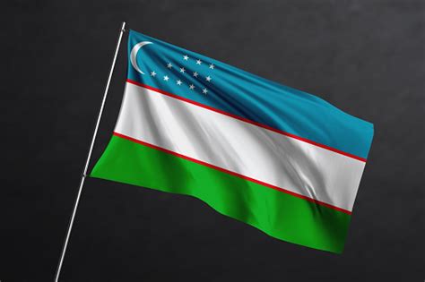 3d 흔들리는 깃발 디자인 우즈베키스탄 국기는 검은 배경에 있습니다 3차원 형태에 대한 스톡 사진 및 기타 이미지 3차원 형태 개념 개념과 주제 Istock