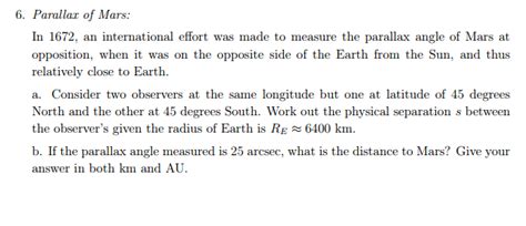 Astrophysics Question Please Answer All Parts Neatly