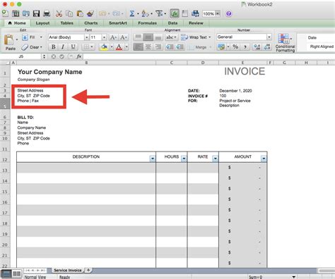 How To Create A Invoice Template In Excel