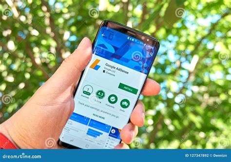 Google Adsense Mobile App On Samsung S Editorial Photography Image