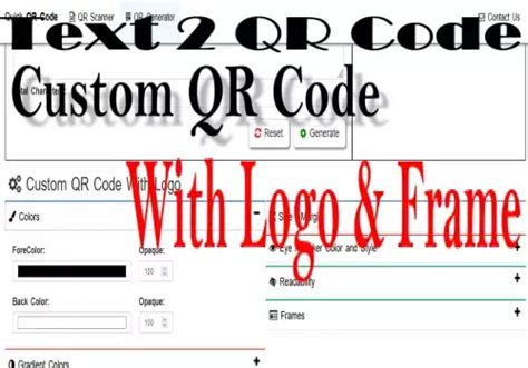 Online Text QR Code Generator With Logo And Frame