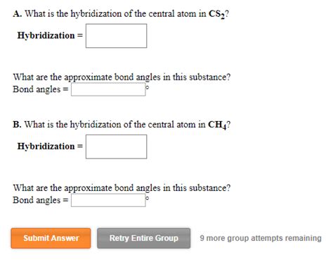 Solved A What Is The Hybridization Ofthe Central Atom In