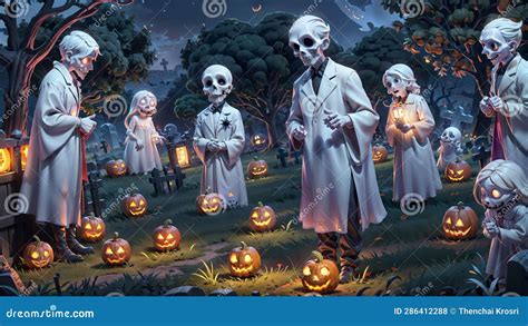 Exploring Ghostly Whispers Amid The Jack O Lantern Glow In The Haunted
