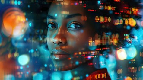 Premium Photo Cybersecurity In The Digital Age Ai Art Featuring A Black Woman Symbolizing
