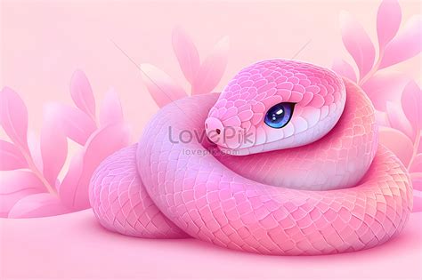 핑크색 뱀이 돌고 있다 일러스트 무료 다운로드 Lovepik