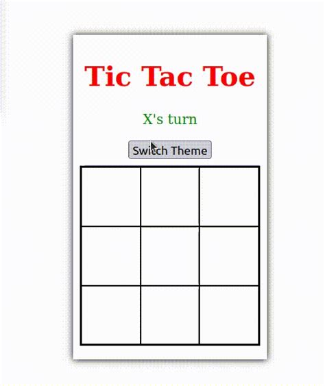Tic Tac Toe With Html Css And Javascript Jothin Kumar