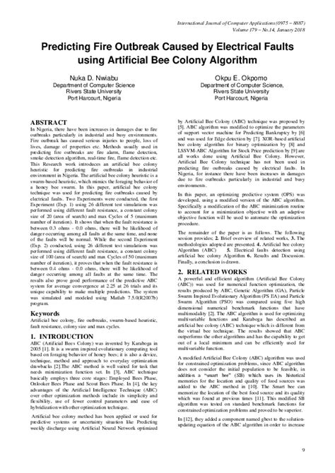 Pdf Predicting Fire Outbreak Caused By Electrical Faults Using