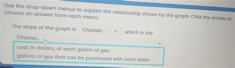Solved Use The Drop Down Menus To Explain The Relationship Shown By The Graph Click The Arrows