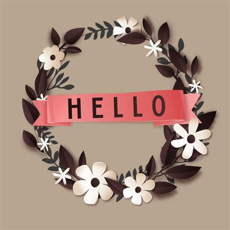 Hello Floral Wreath With Flower And Foliage Vector 19499816 Vector Art