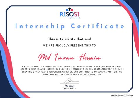 Imran Hossen On Linkedin Fullstackdeveloper Internshipachievement