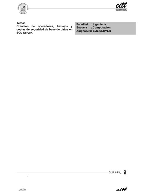 guia 6 sql server pdf servidor sql de microsoft tabla base de datos