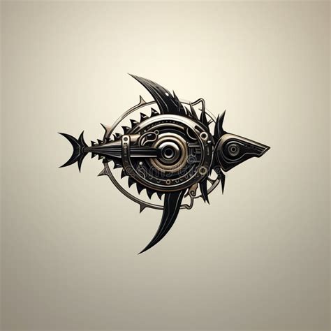 Tribal Tattoo Design Element With Fish Head Stock Illustration